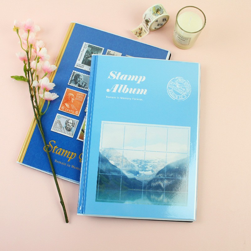 珠友 B5/18K 收藏集郵冊/10 張 山湖藍 - OB文具倉庫